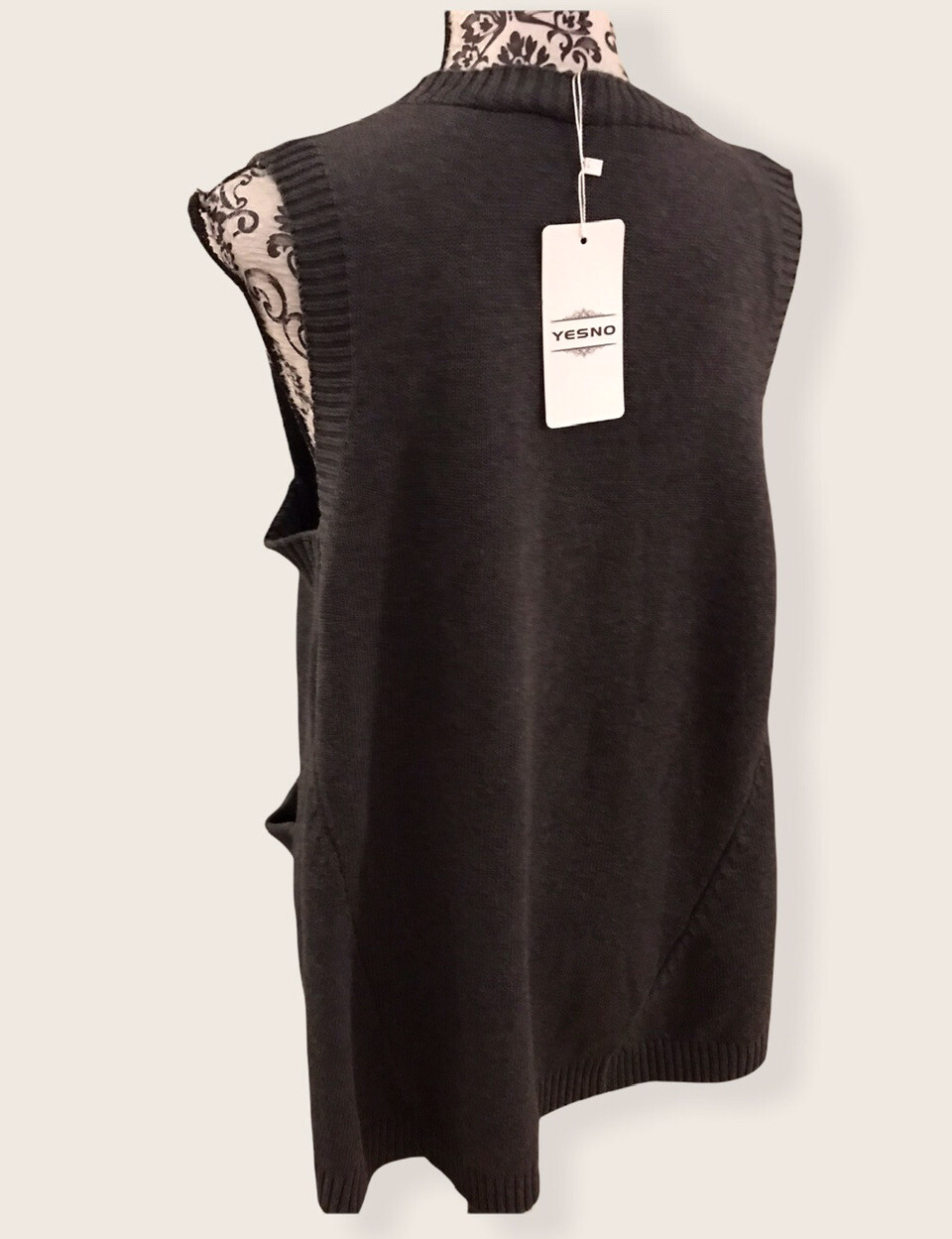 YESNO Women Loose Swing Chunky Cotton Sweater Vests Oversized Top Large ...