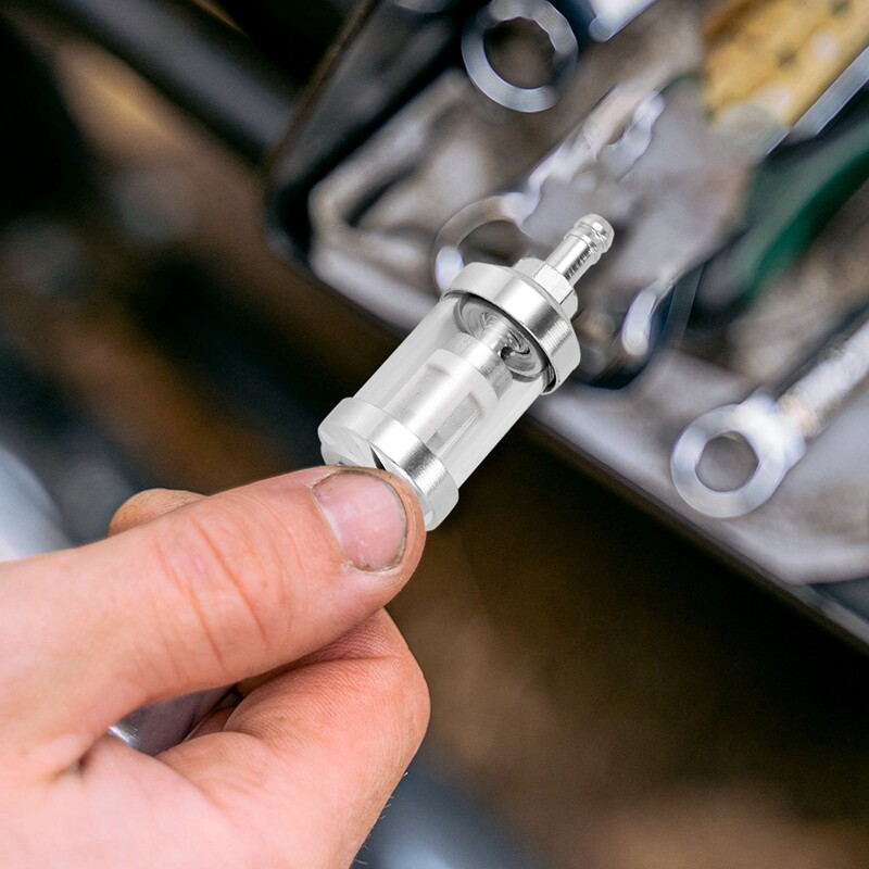 Univeal Chrome Glass Fuel Pl crude oil engine Inline 5/16 "8mm Sil for ...