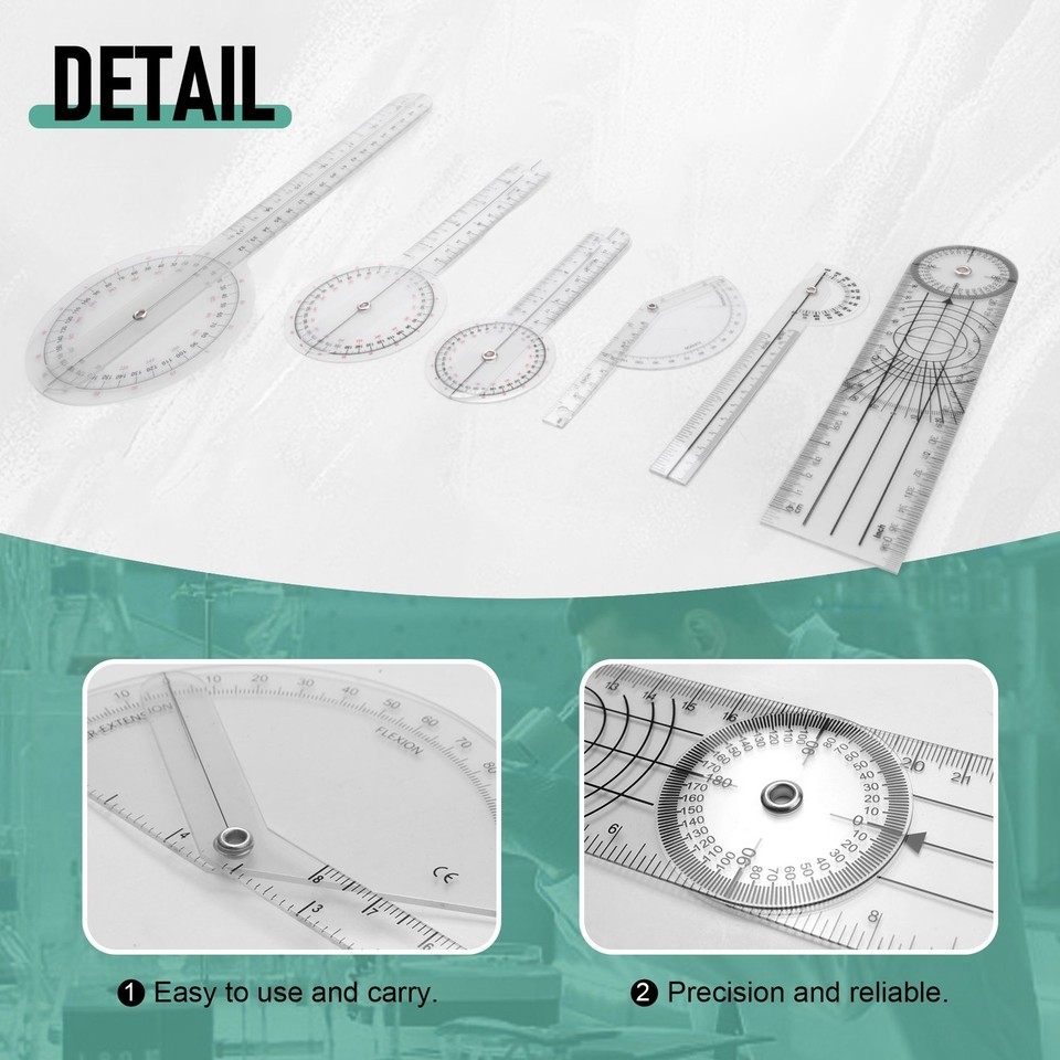6Pcs Spinal Ruler Spinal Finger Goniometer Protractors Multi-Ruler ...