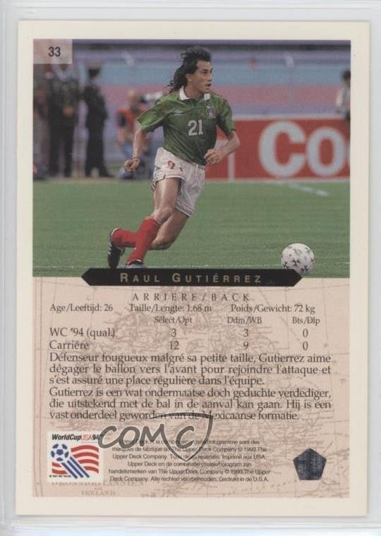 1994 Upper Deck World Cup English/German Raul Gutierrez #33 | eBay