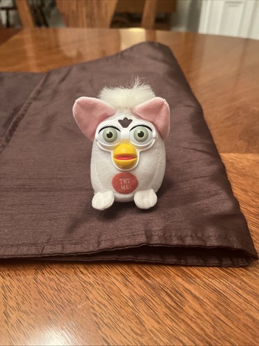 Furby Talking Keychain Clip White Blue Eyes Original Tiger Electronics ...