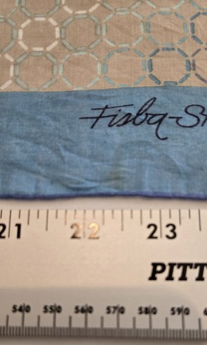 Fisba Stoffels Handrolled Geometric Blue Swiss Handkerchief 26"x26" | eBay