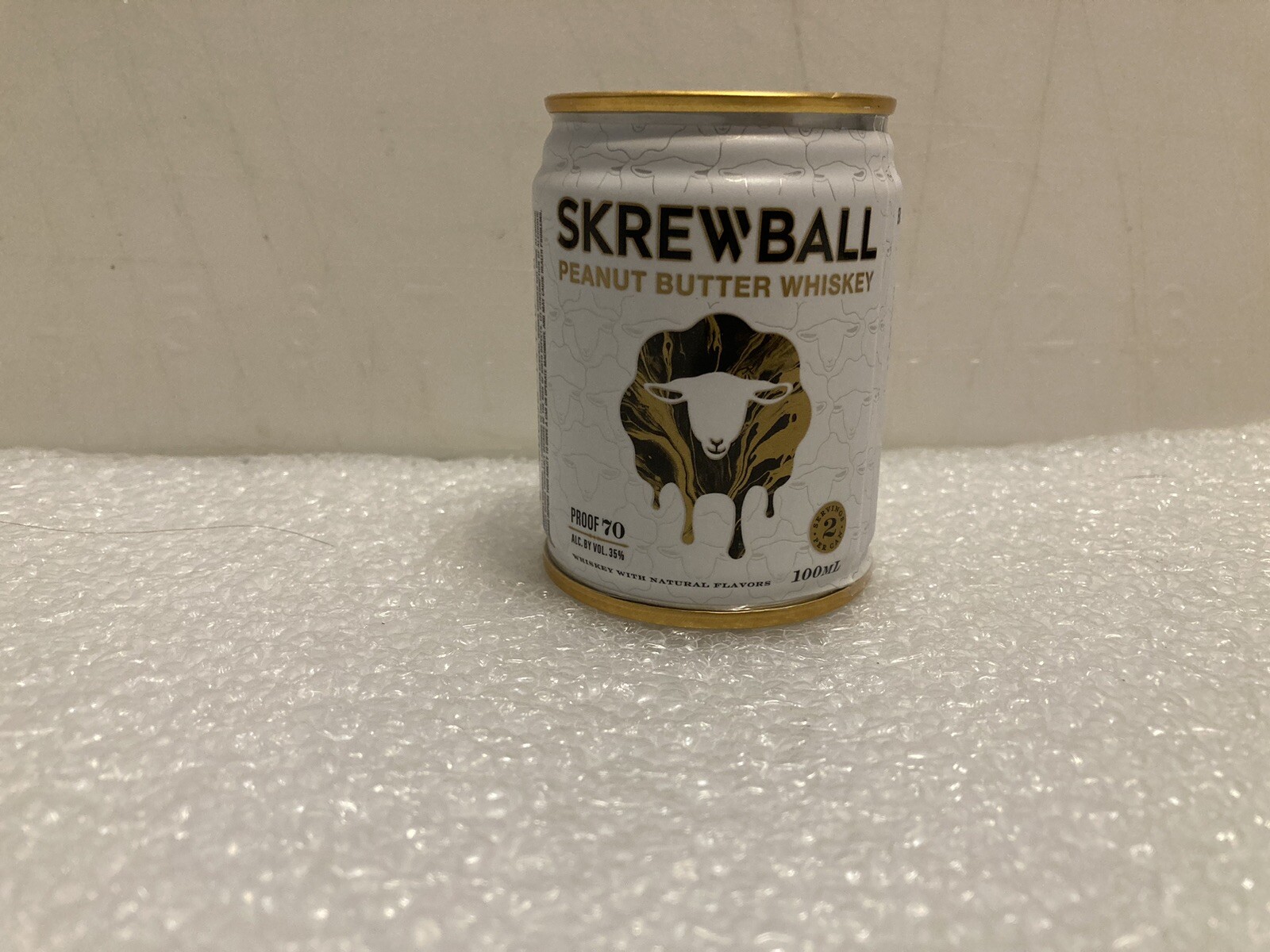 EMPTY SKREWBALL PEANUT BUTTER WHISKEY 100ML CAN. EMPTY. MAN CAVE DECOR ...