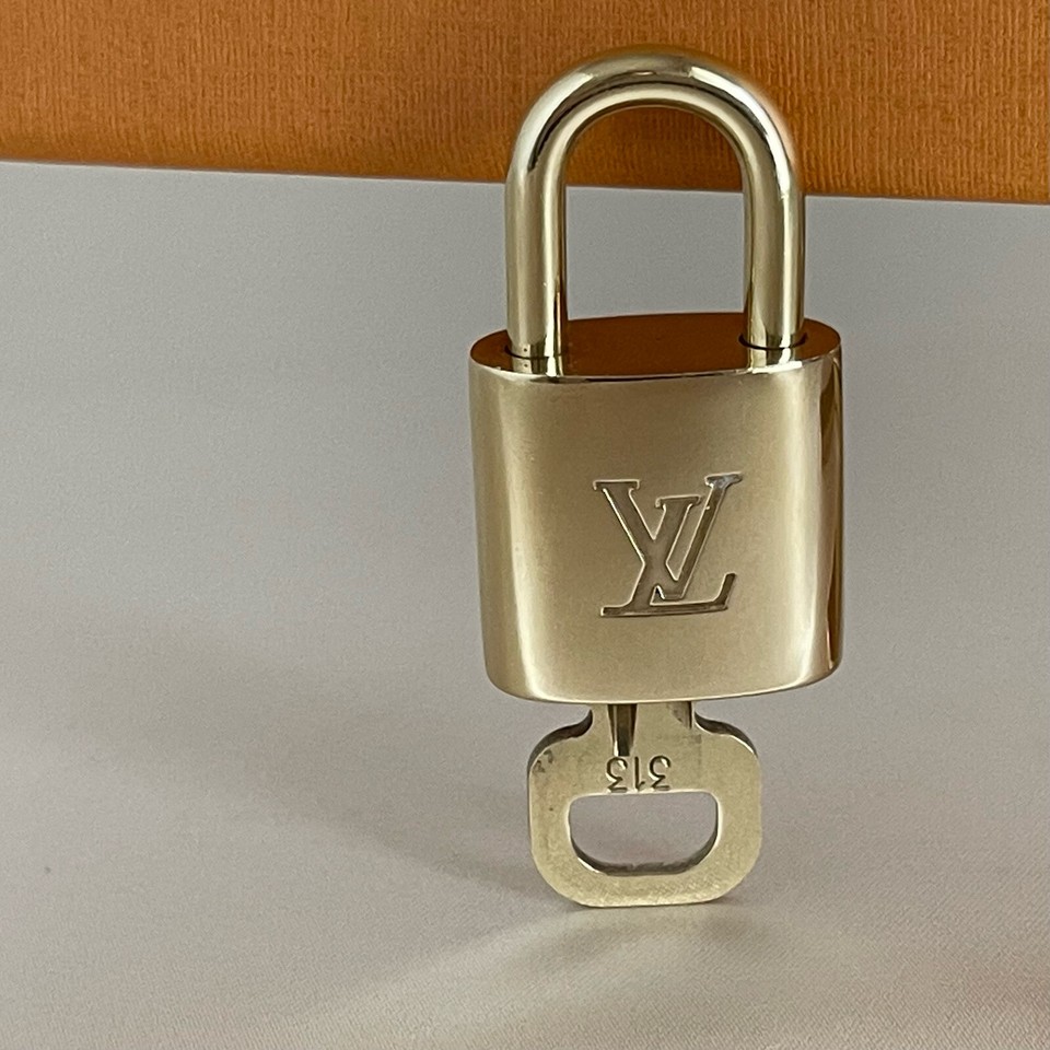 LOUIS VUITTON PadLock Lock & Key Brass Gold Authentic Number random | eBay