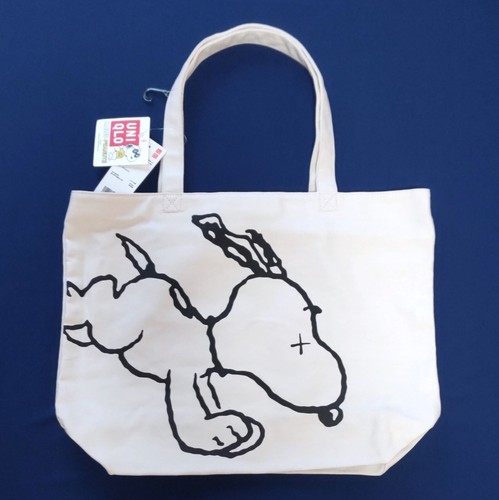 Uniqlo x KAWS x Peanuts Snoopy Collaboration Tote Bag Canvas NEW with ...