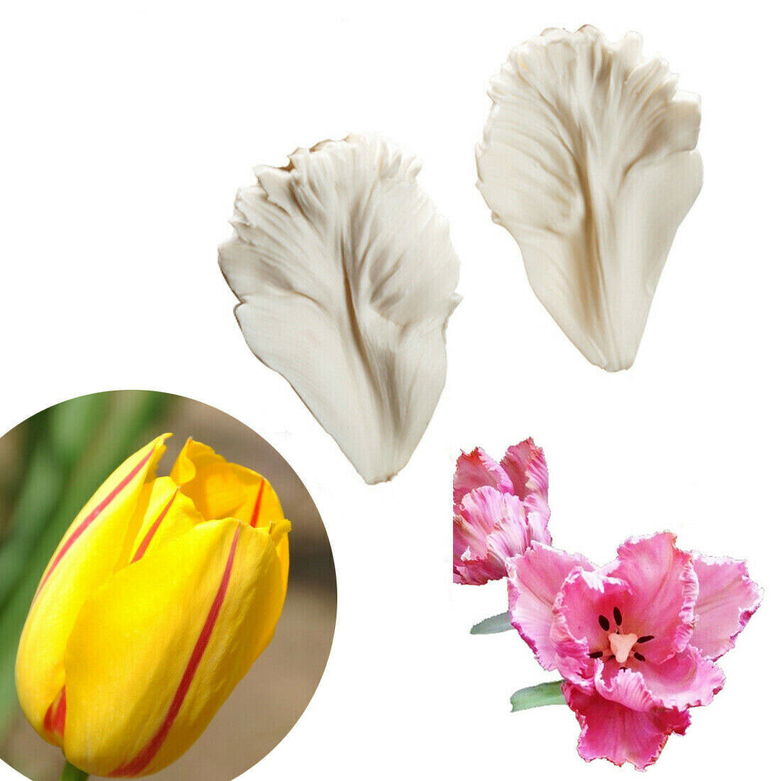 Tulips Silicone Fondant Mould Baking Cake Icing Decorating Flower ...