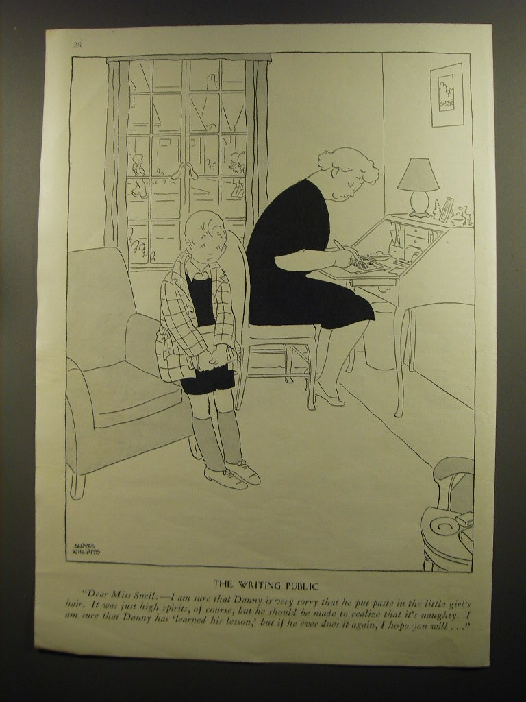 1944 Cartoon by Gluyas Williams - The Writing Public Dear Miss Snell | eBay