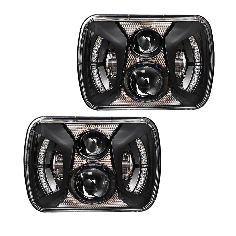 Pair 7x6inch Led Headlight Halo for Chevy Express Cargo Van 1500 2500 ...