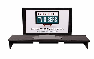 BLACK X-Large "smooth top" SOUND BAR TV RISER-53x13x6outside-50x12x5 1/ ...