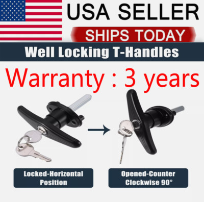 2 Packs Universal Truck Cap Lock T Handles for Pickup Truck Cap Camper ...