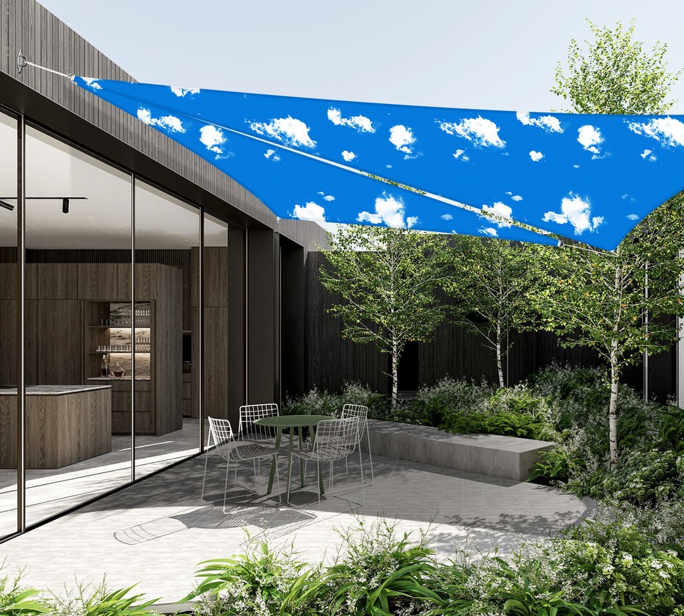 Waterproof Sky blue Sun Shade Sail Canopy Outdoor Patio Garden Cover ...