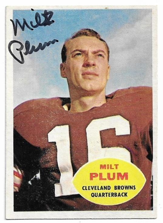 MILT PLUM 1960 Topps Signed Autographed Football card #22 Cleveland ...