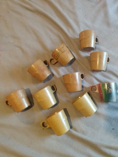 Vtg HALSEY? Lot of 10 US ARMY MILITARY MELMAC MESS HALL COFFEE CUP/MUG ...