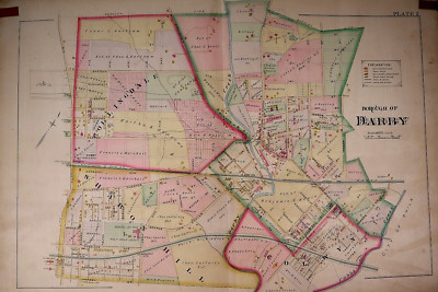 1892 Plat Map ~ BOROUGH of DARBY, DELAWARE Co., PENNSYLVANIA (XL21x31 ...