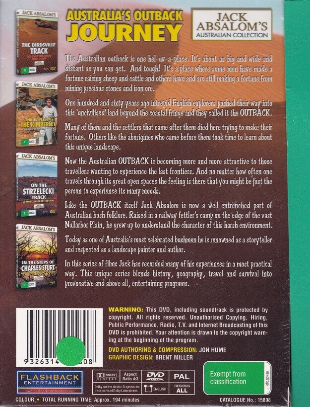 Jack Absalom's Australia's Outback Journey : Brand New (DVD, 4-Disc,Reg ...