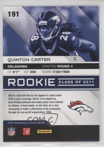 2011 Panini Absolute Memorabilia Retail Spectrum Red Quinton Carter ...