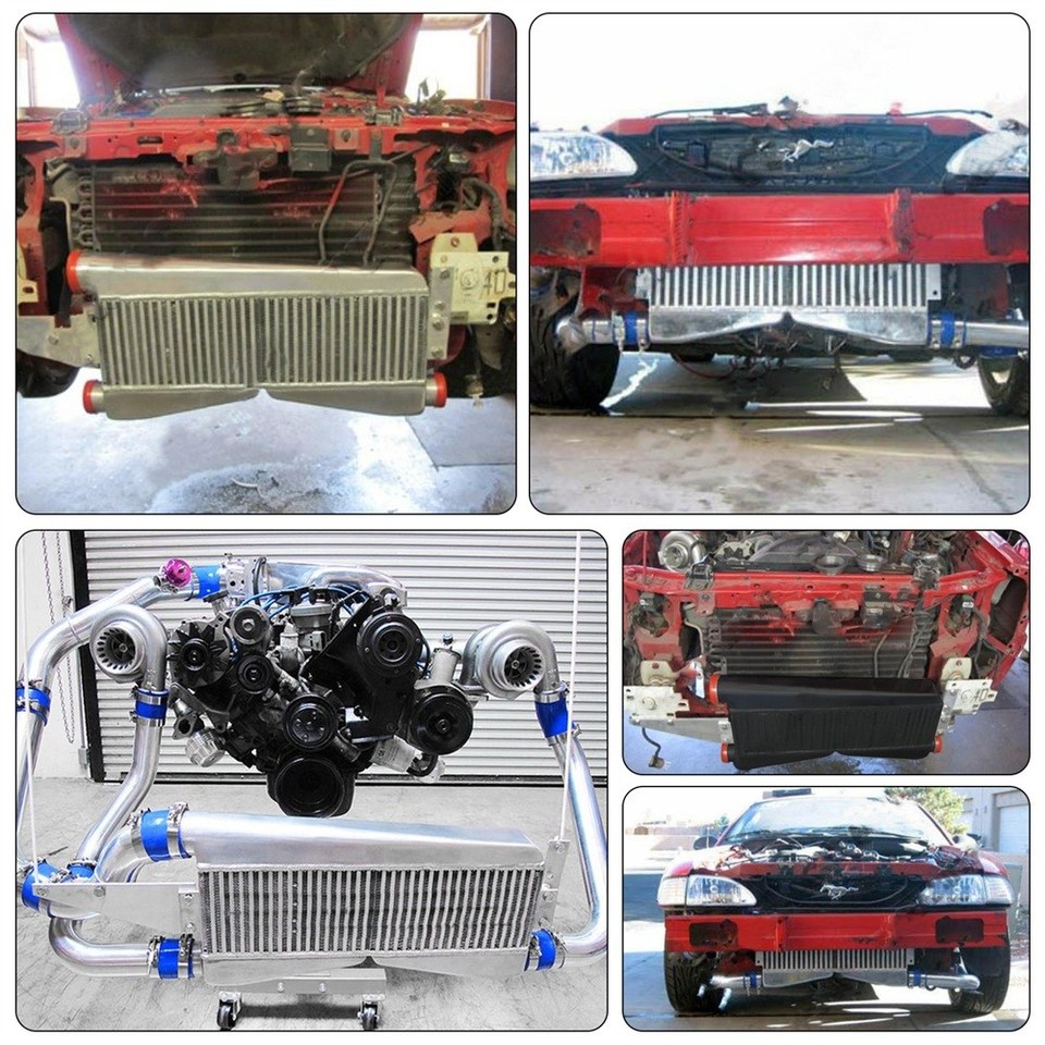Universal Twin Turbo Intercooler 24"x9"x3.5" Bar & Plate Custom (2 In/1 ...