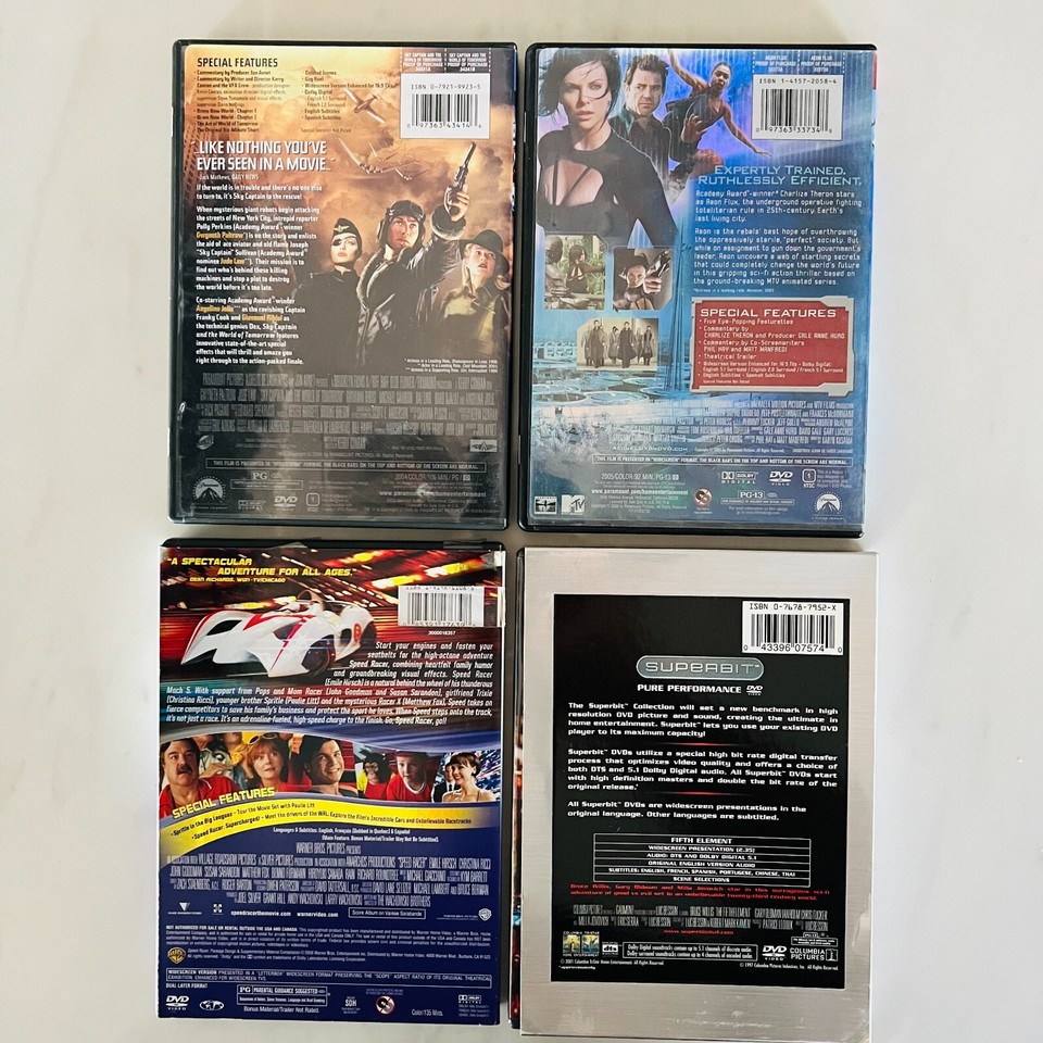 Lot of 4 Sci-Fi Movies - DVD - Fifth Element - Aeon - Sky Captain ...