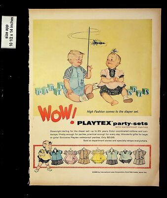 1956 Playtex Party Sets Baby Clothing Vintage Print Ad 9609 | eBay
