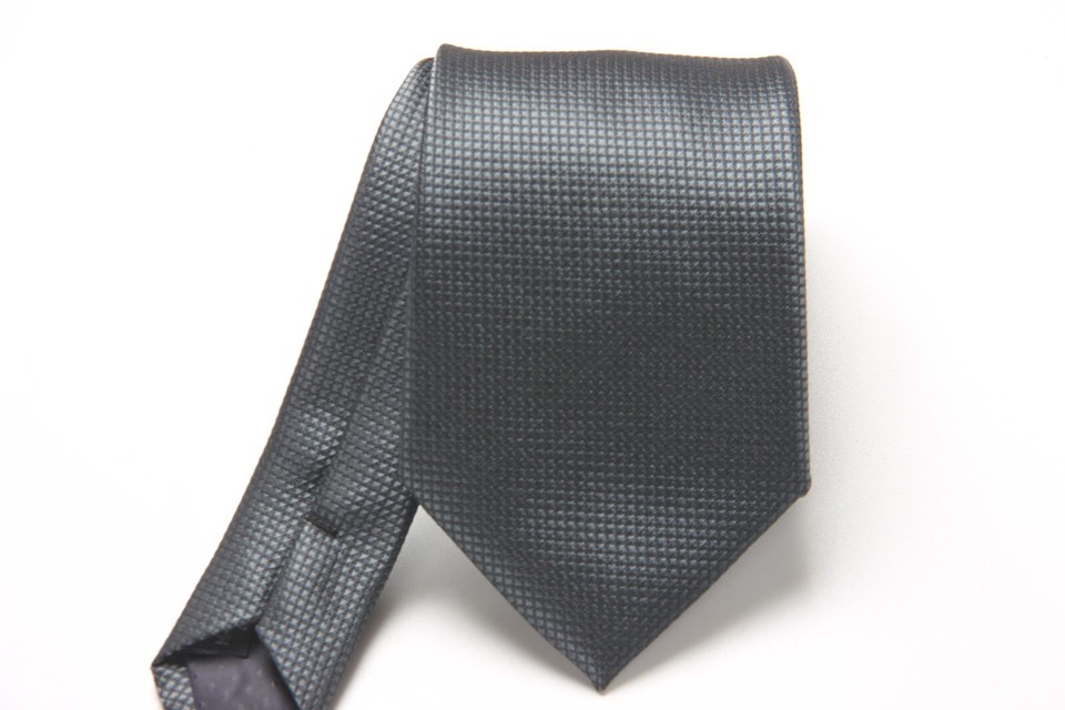 New Classic Checks Plaids Gray JACQUARD WOVEN 100% Silk Men's Necktie ...