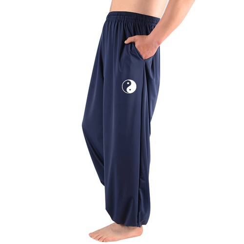 Men Chinese Kung Fu Tai Chi Pants Stretch Breathable Martial Arts ...
