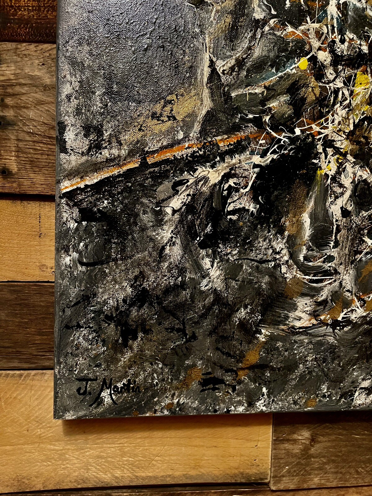 Abstract expressionism painting.Fine Art Jackson Pollock style Artist-J ...