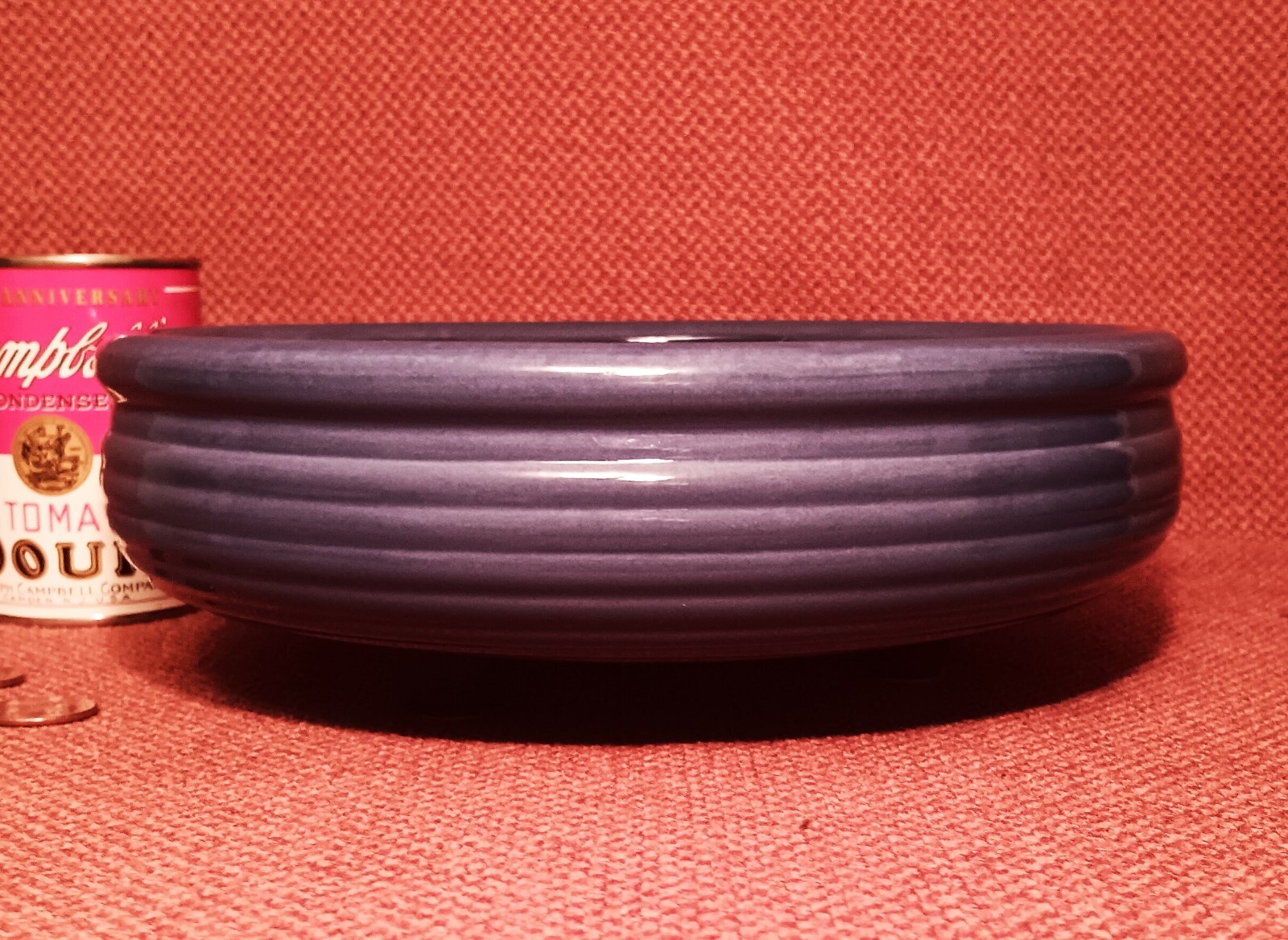 10" BAUER 2000 vtg japanese ikebana flower vase footed bowl cobalt blue ...