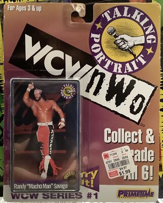 1998 WWE WCW NWO Talking Portrait Card Macho Man Series 1 PrimeTime ...