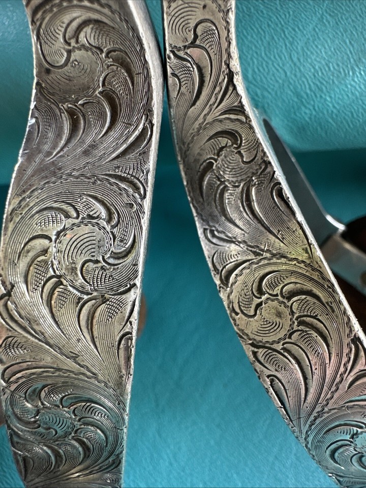 Vintage Sterling Mounted Sliester Spurs-Champion Turf Straps- Rare Find ...