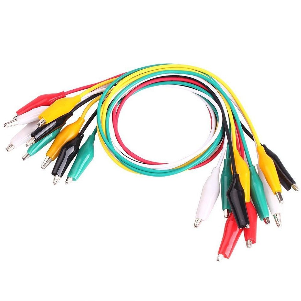 10pcs 50cm Double-ended Crocodile Clips Cable Alligator Jumper Wire ...