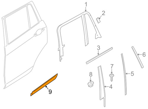 OEM BMW X3 F25 REAR RIGHT ROCKER MOULDING PANEL TRIM 51137205782 ...