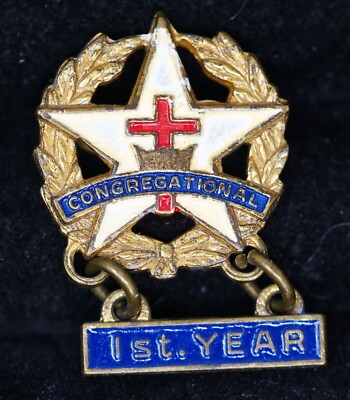 Enameled Congregational SS Sunday School Cross Crown Lapel Pin | eBay