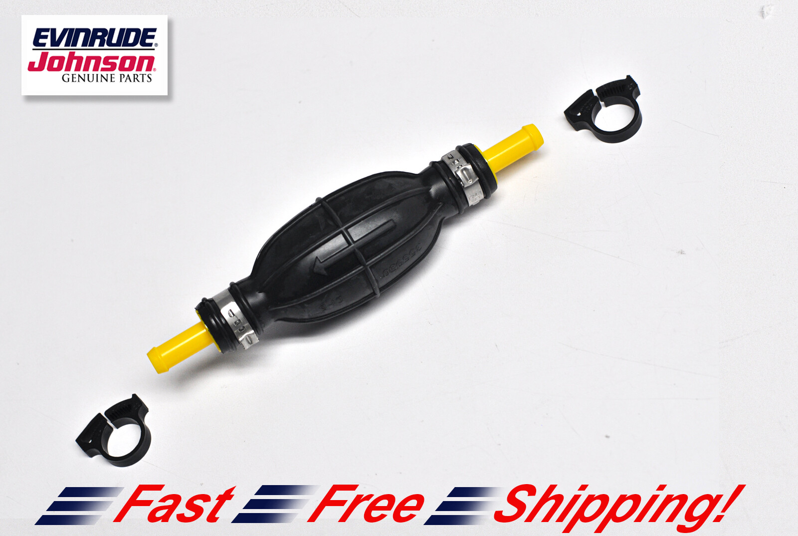 OEM New Johnson Evinrude Fuel Primer Bulb With Clamps 5008586 | eBay