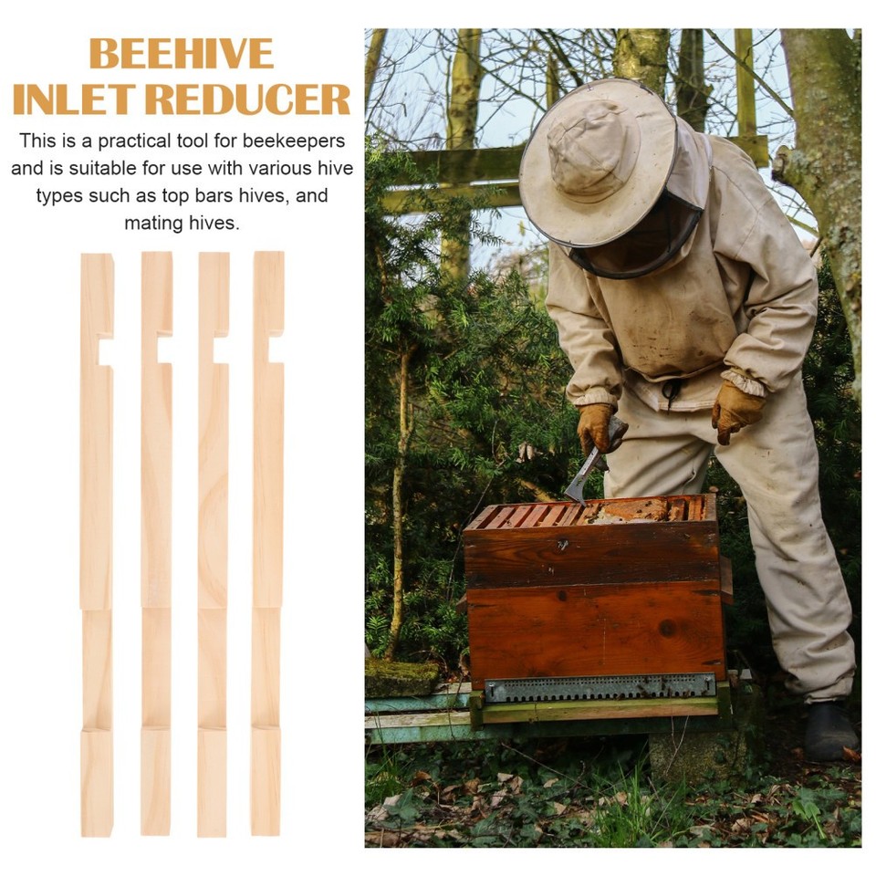 4Pcs Beekeeping Supplies Wooden Bee Hive Entrance Reducer Protector ...