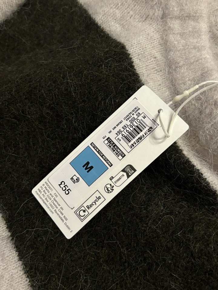 Marks and Spencers Alpaca Blend Striped Textured Relaxed Jumper BNWT ...