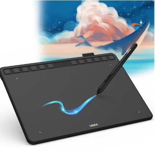 UGEE S1060W Wireless Graphics Tablet, 10"x 6.27" with 12 Shortcut Keys ...