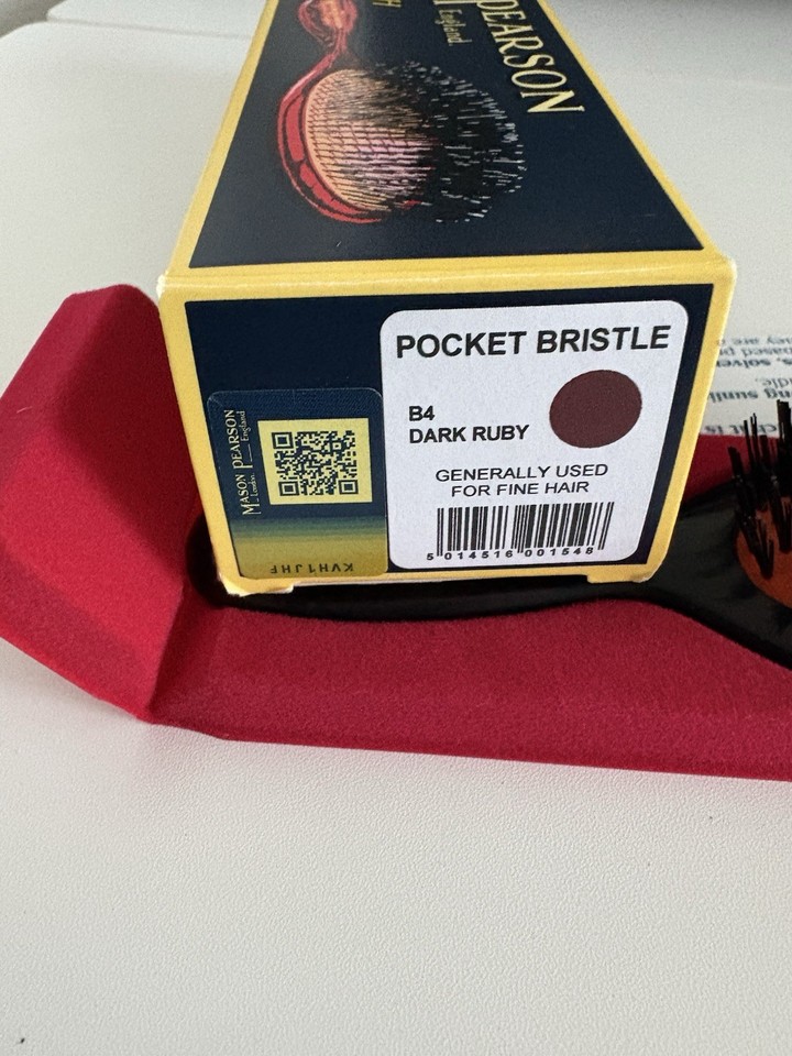 Mason Pearson Hair Brush Pocket Bristle B4 - Dark Ruby | eBay