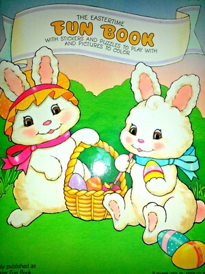 HALLMARK Vintage COLORING BOOK Easter THE EASTERTIME FUN BOOK Stickers ...