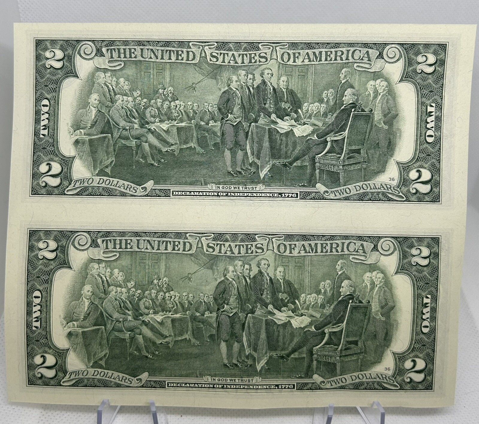 Fancy Serial Number, Uncut Bills, $2 Bills, Uncirculated. Mint ...