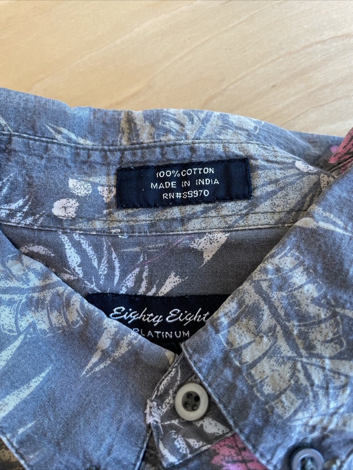 Eighty Eight Mens XXL Button Up Short Sleeve Shirt Paradise Hula ...