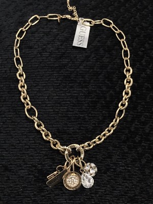 GUESS Necklace Pendant & Stones Gold Tone, Brand New. | eBay