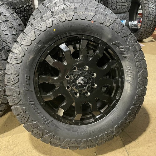 20" Fuel Blitz D675 Dually Wheels 2956520 35 AT Tires 8x6.5 Dodge Ram ...