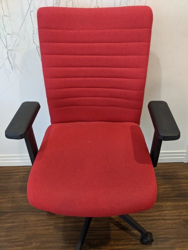 EUC Red Fabric Spinning Wheels Office Chair | eBay