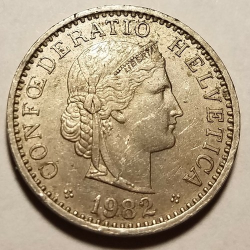 1982 Switzerland Conf Deratio Helvetica 20 Rappen coin | eBay UK