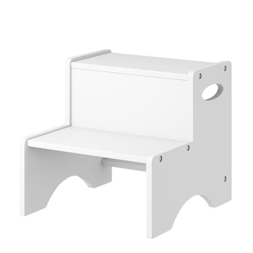 Wooden 2 Step Stools for Adults, Bed Step Stools for High Beds for ...