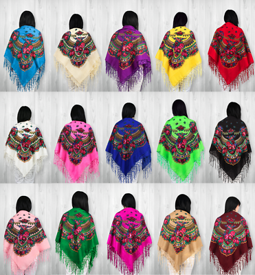 Ukranian Folk Ethnic Traditional Kerchief Scarf Shawl Hustka & Woolen ...