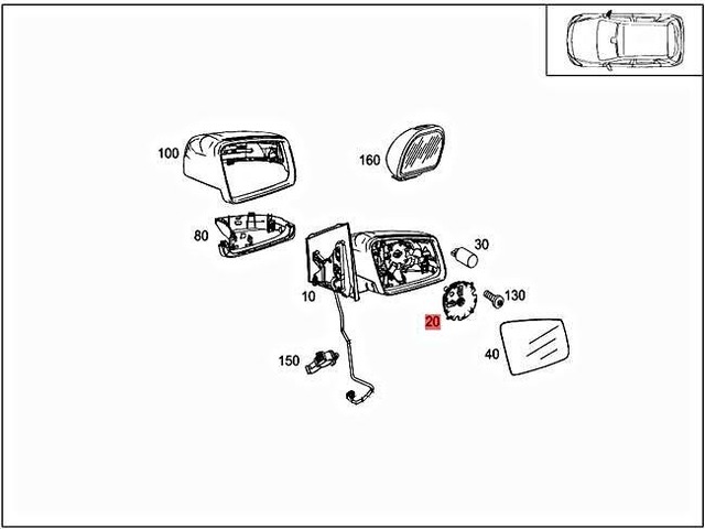 MERCEDES Mercedes-Benz Oem-door Side Rear View Power Mirror Motor ...