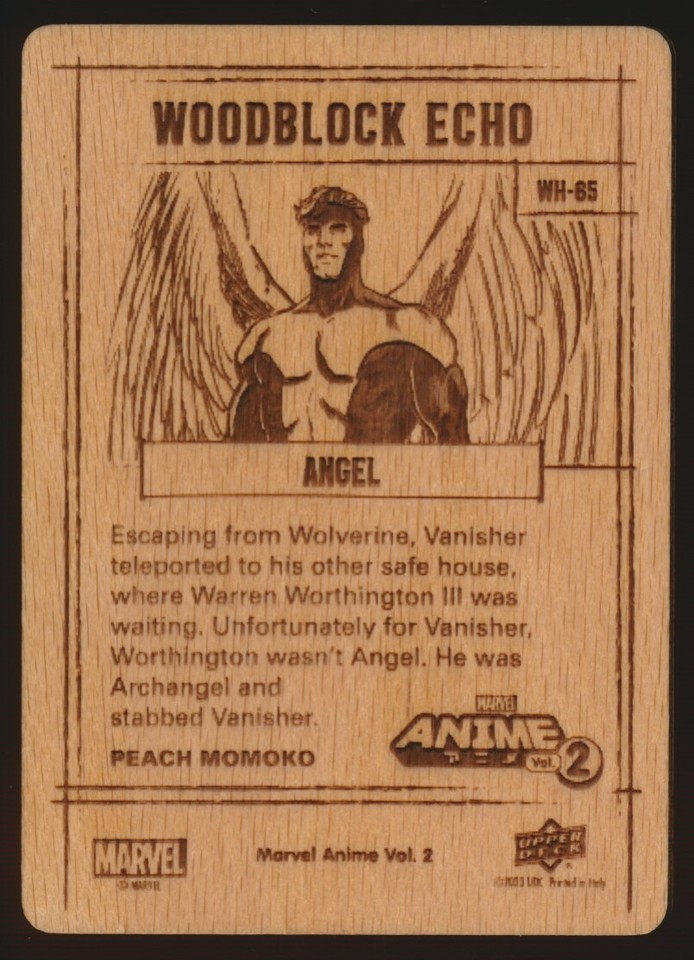 ANGEL WH-65 2023 Upper Deck Marvel Anime Vol 2 WOODBLOCK ECHO PEACH ...