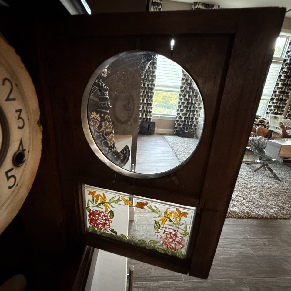 Antique 8 Day Mantle Clock With Monk Striking the Brass Bell Beautiful ...