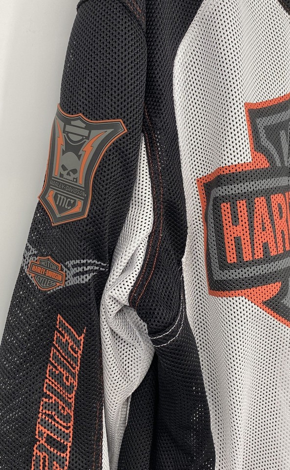 Harley-Davidson Mens Black White Colorblock American Bike Riding Jacket ...